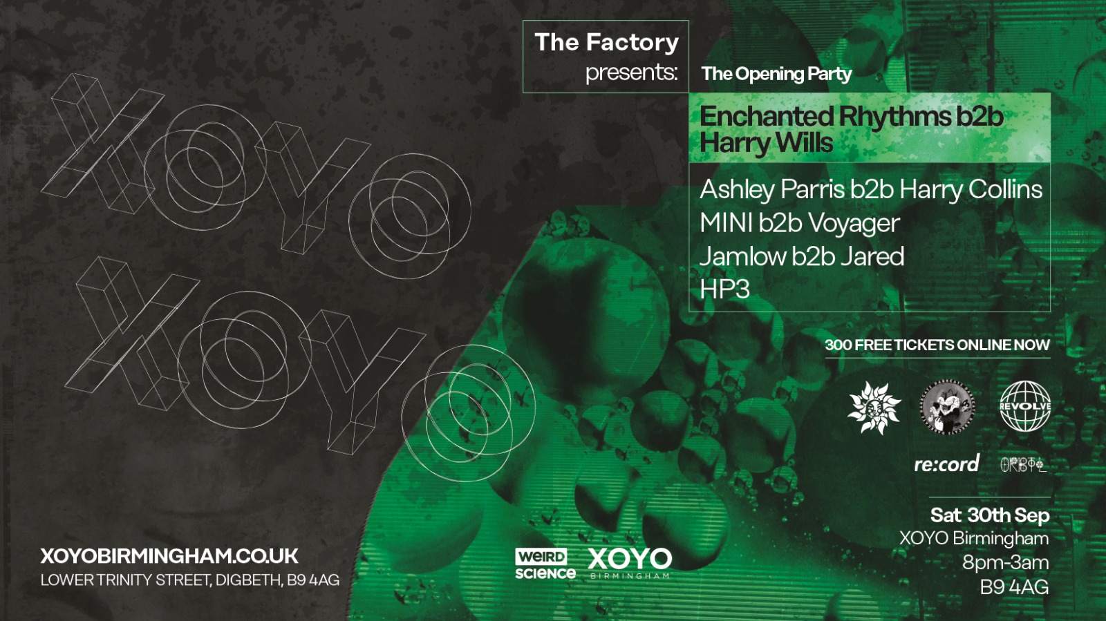 The Factory Opening Party: XOYO Birmingham (House, Techno, UKG) en XOYO ...