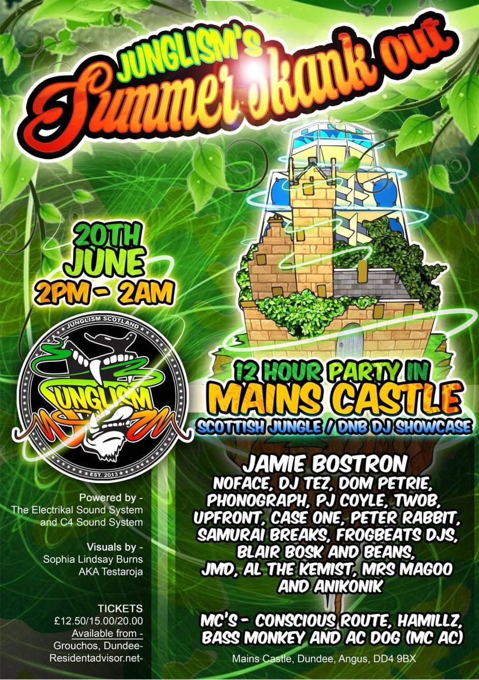 Junglism Summer Skank Out em Mains Castle, Dundee, Dundee