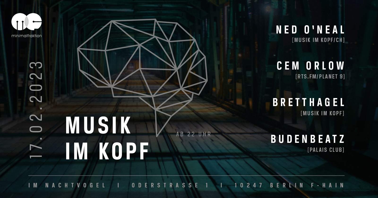 Musik im Kopf w/ Ned O`Neal (CH), Cem Orlow, Bretthagel, Budenbeatz at ...