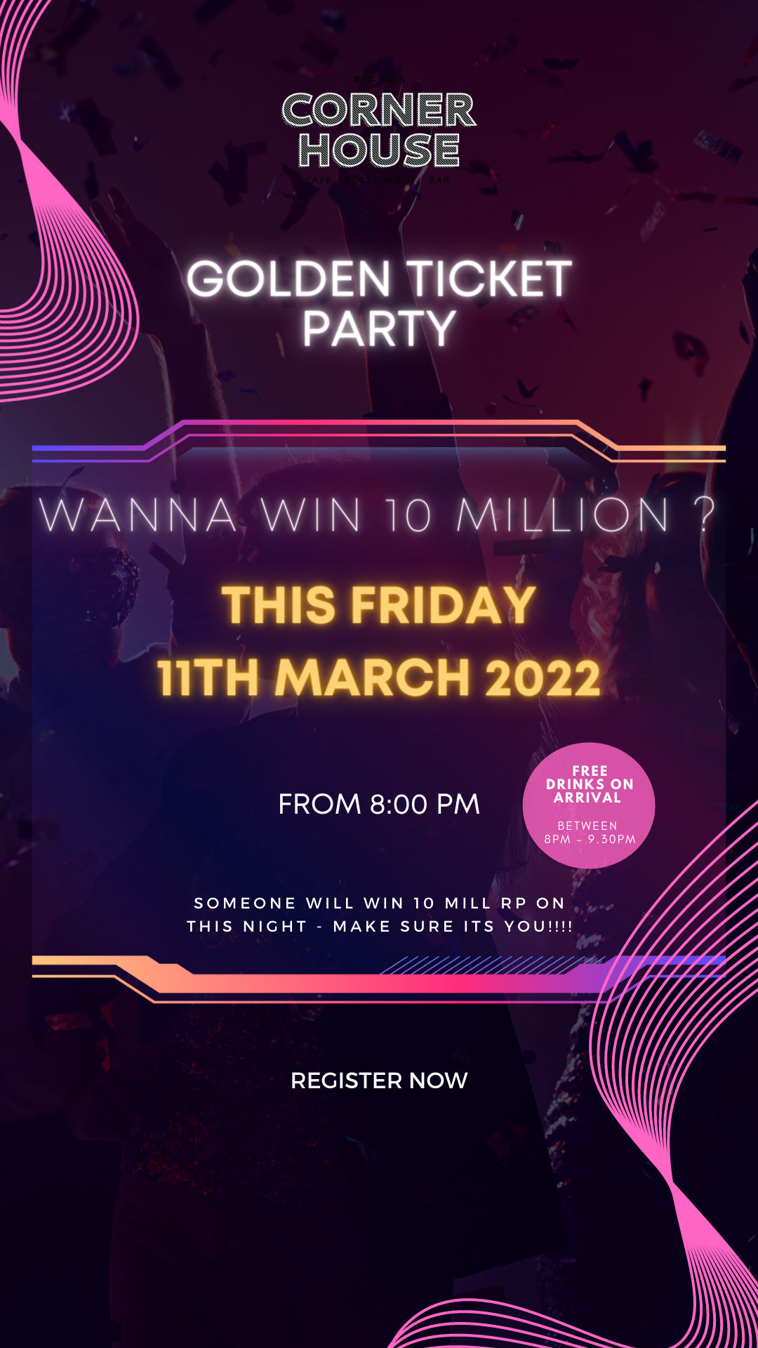 WHAM GLAM GOLDEN TICKET PARTY at TBA - Corner House Bali, Indonesia