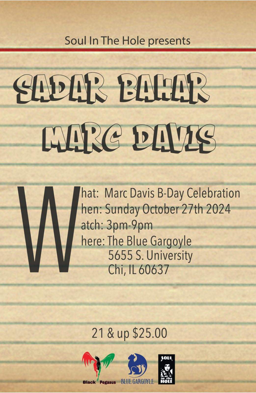 Soul In The Hole presents: Sadar Bahar & Marc Davis Birthday Day Party ...