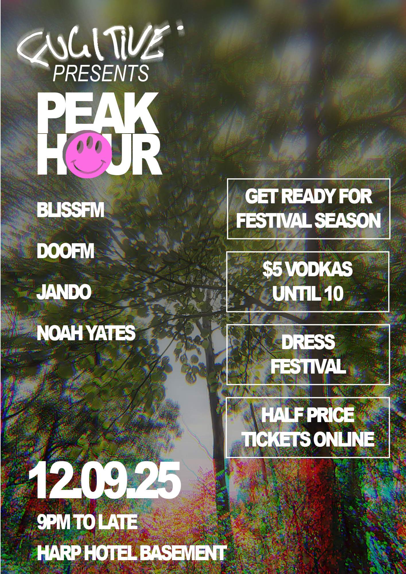 Fugitive Events LAUNCH: PEAK HOUR at The Harp Hotel Basement, Sydney