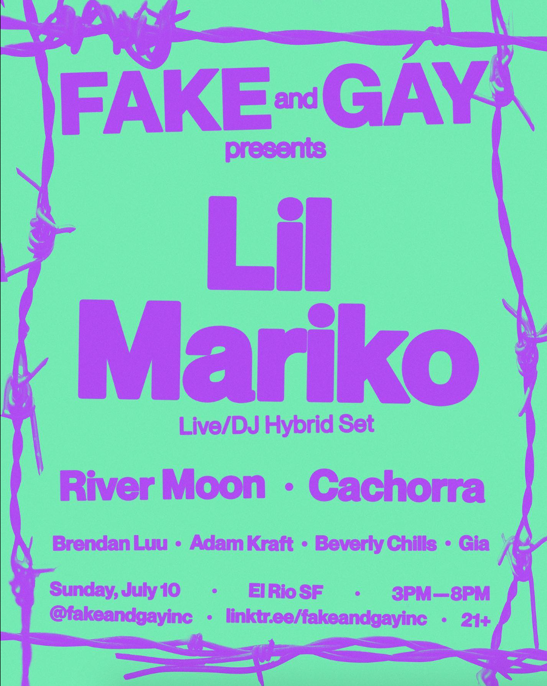 MORE TIX AT DOOR! — FAKE and GAY: Lil Mariko + River Moon + Cachorra a ...