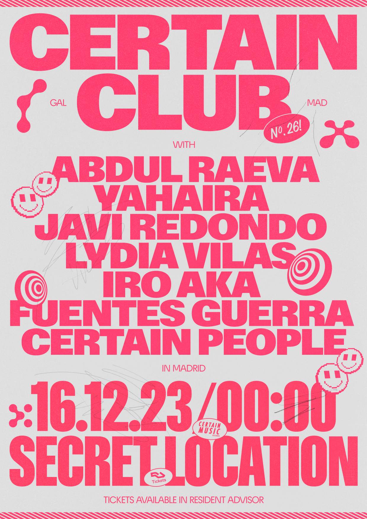 CERTAIN CLUB #26 presenta Abdul Raeva at TBA - Madrid, Madrid