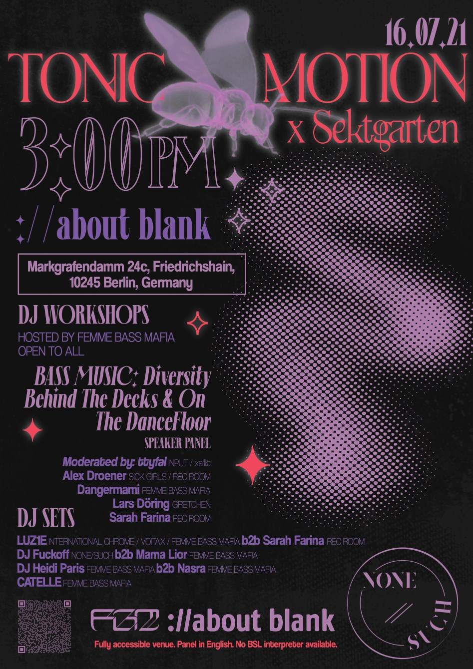 [Postponed] Tonic Motion x Sektgarten at ://about blank, Berlin