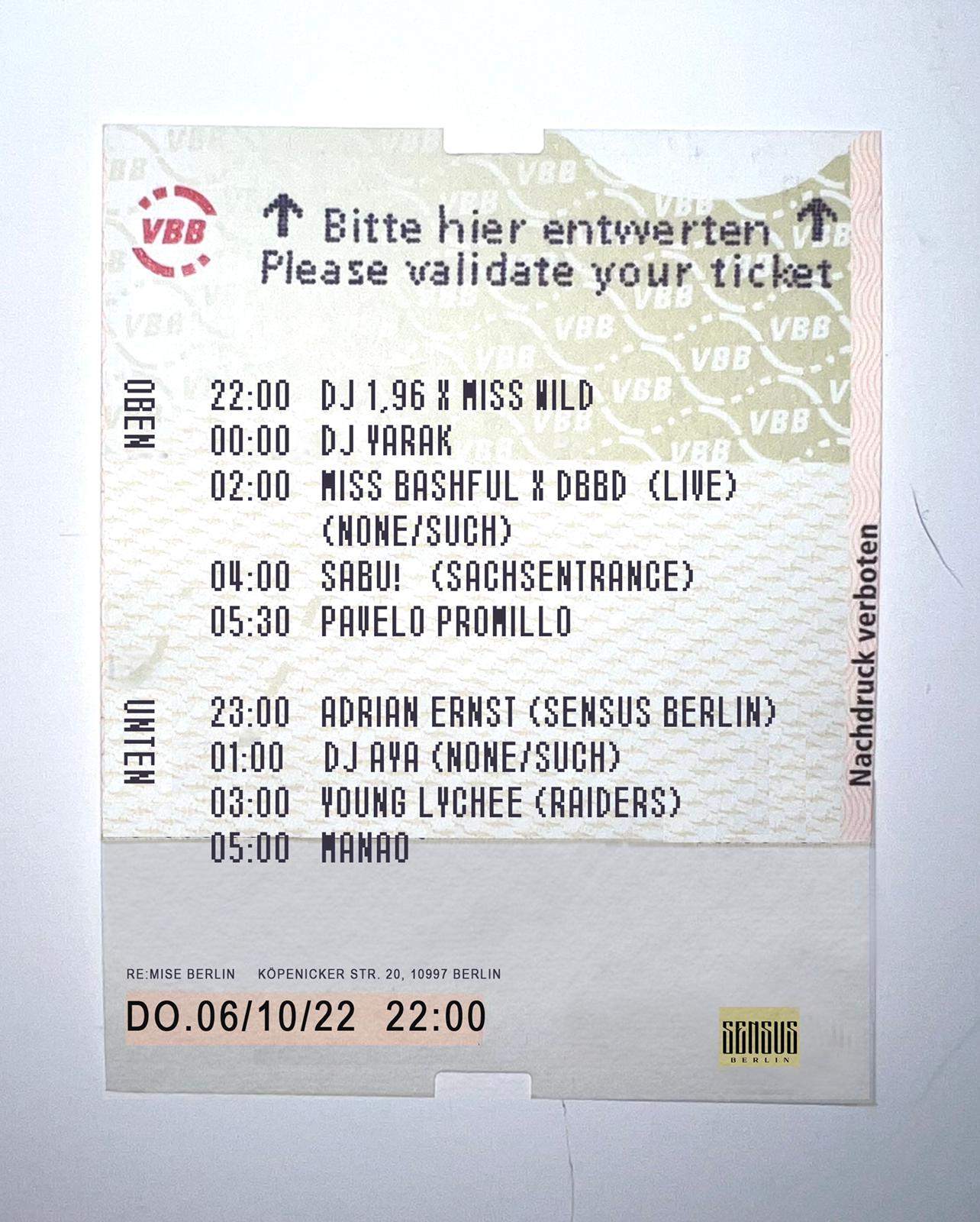 Sensus Berlin at Re:mise with DJ AYA, DJ YARAK, Miss Bashful x DBBD at ...