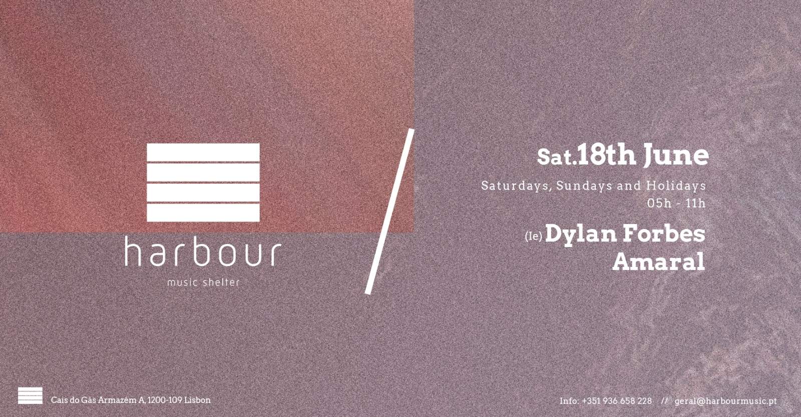 Harbour // Dylan Forbes (IE) + Amaral at Harbour Music Shelter, Lisbon