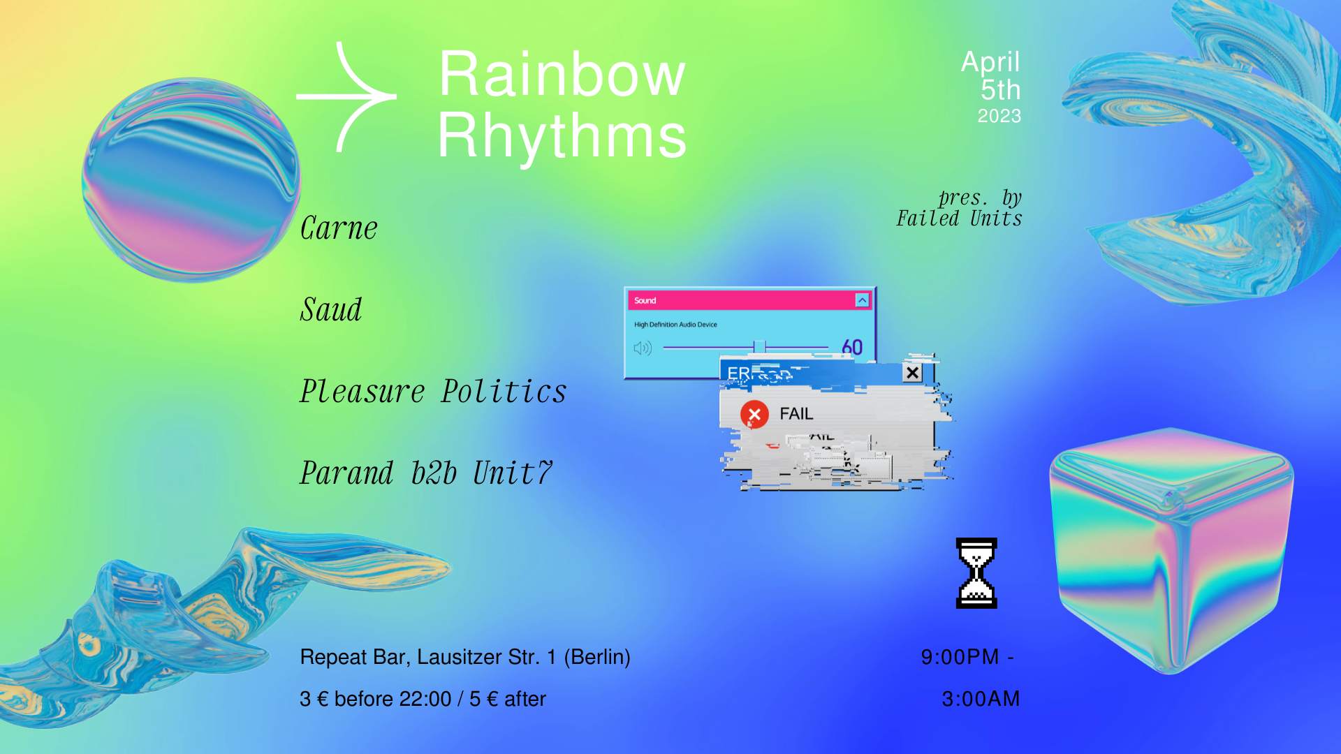Rainbow Rhythms w. SAUD, Pleasure Politics, Parand b2b Unit7 at Repeat ...