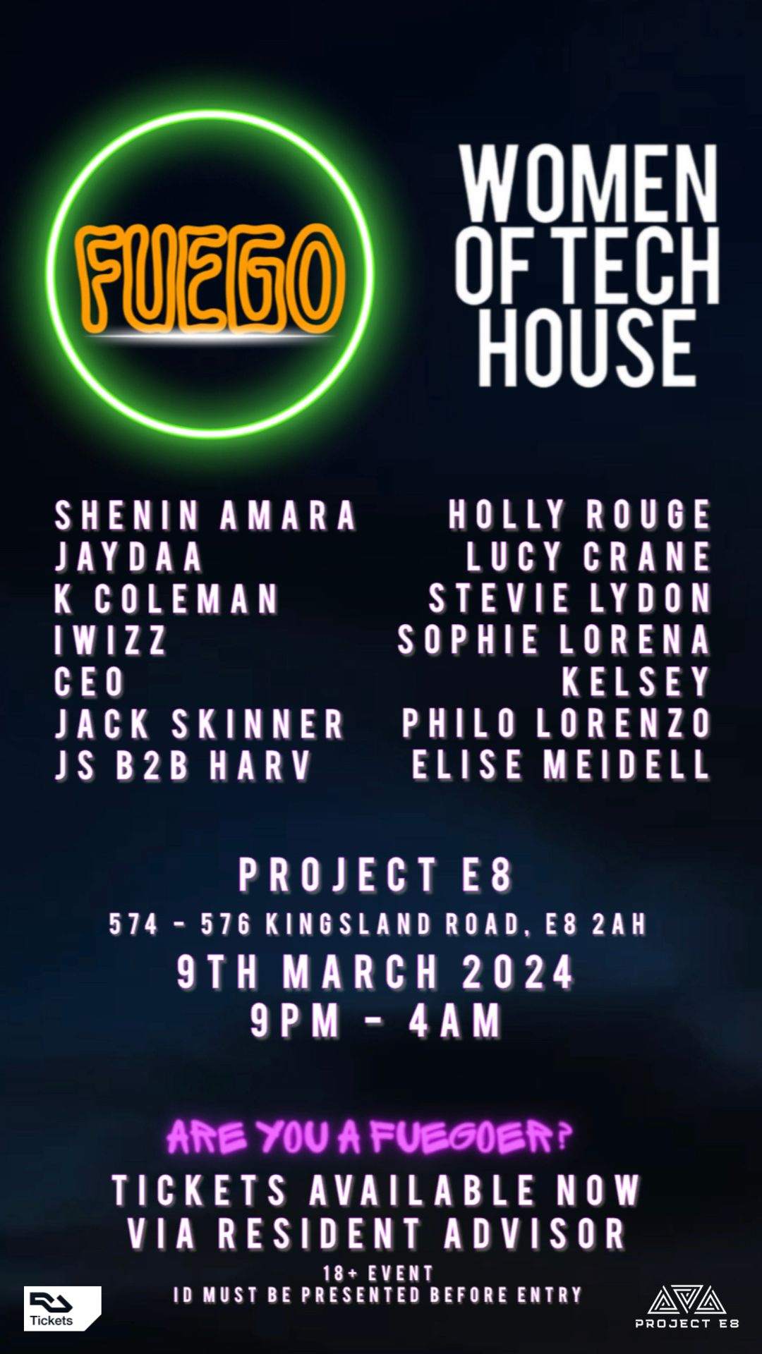 Fuego x Women of Tech House at Project E8, London