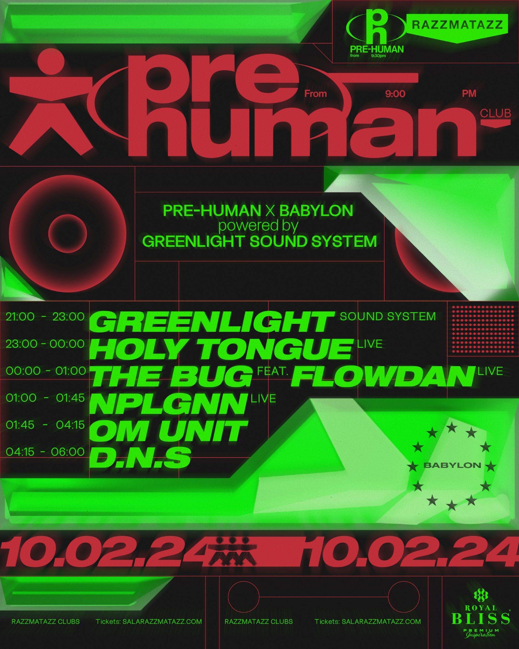 PRE-HUMAN X BABYLON POWERED BY GREENLIGHT SOUND SYSTEM at Human Club ...
