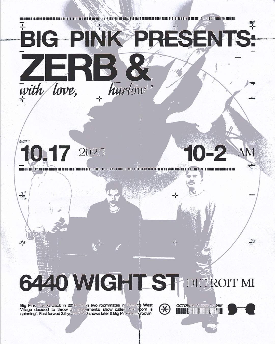 ZERB (360 STAGE): TECHNO & HOUSE ALL NIGHT at Big Pink, Detroit