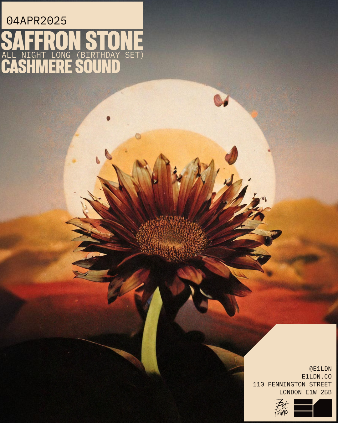 Saffron Stone (All Night Long) at E1, London