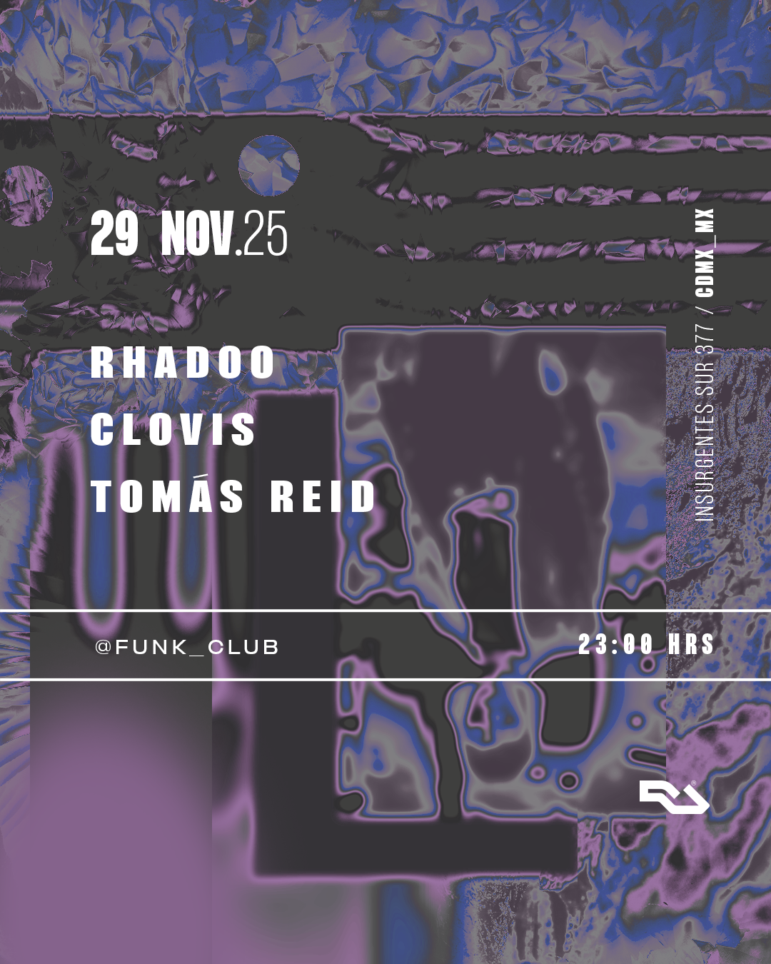 Rhadoo + Clovis + Tomás Reid at Fünk, Mexico City
