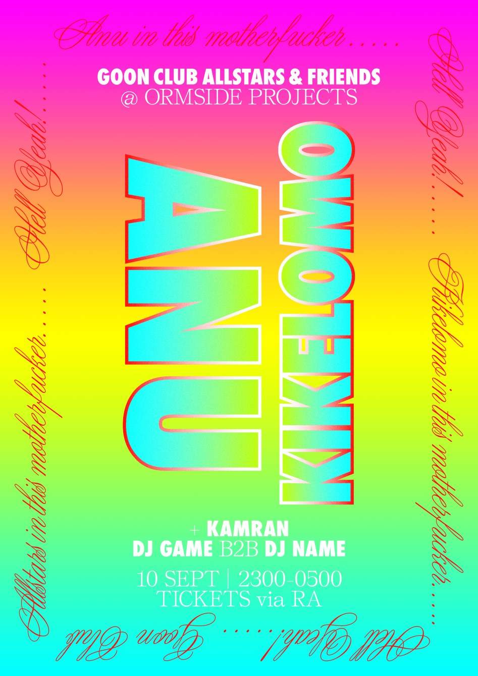 [RESCHEDULED] Goon Club Allstars & Friends at Ormside Projects, London