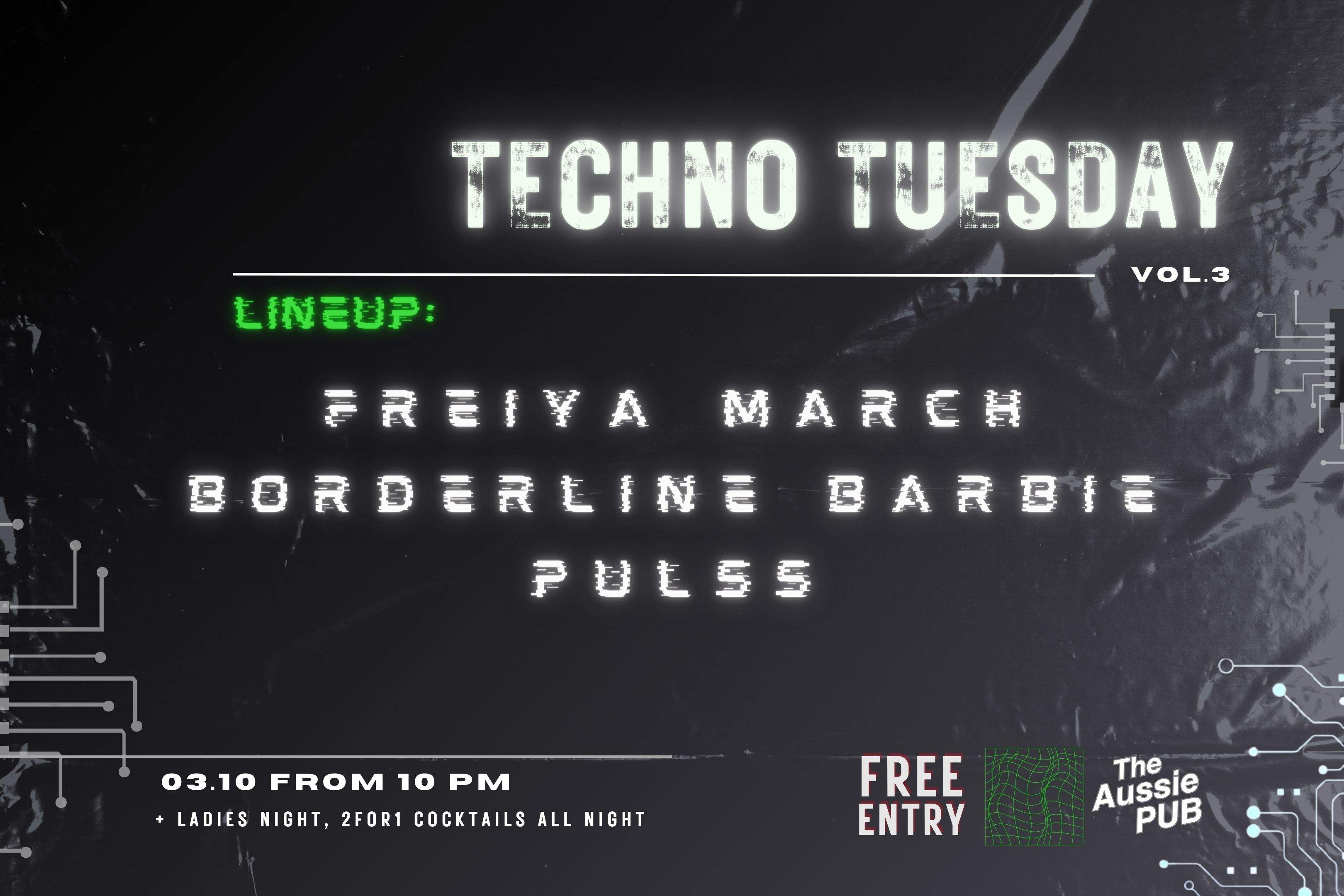 TECHNO TUESDAYs VOL.3 at TBA - Aussie Backpackers Pub Riga, ラトビア