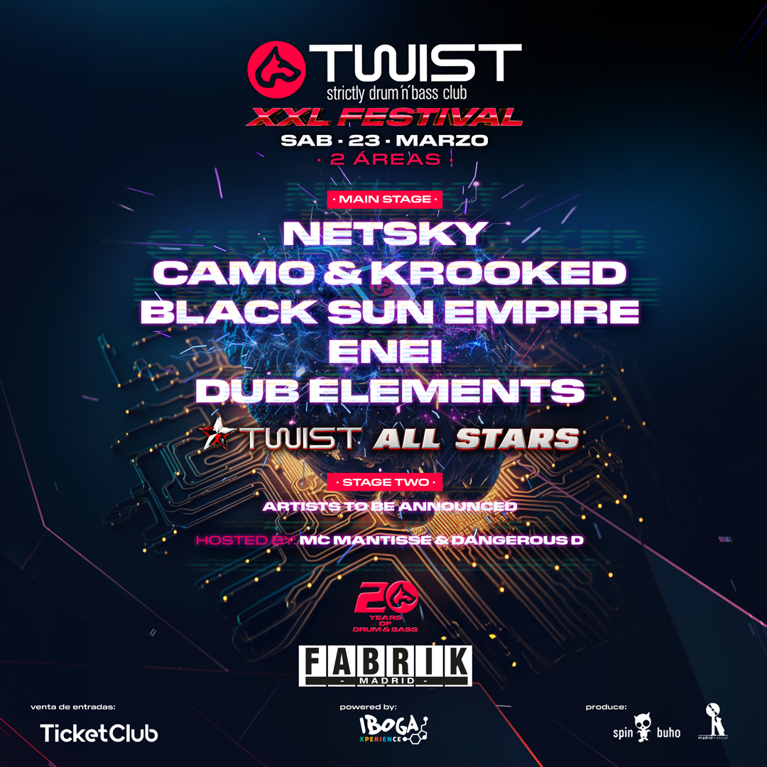 TWIST DNB XXL FESTIVAL ( 20 YEARS OF D&B) at Fabrik, Madrid