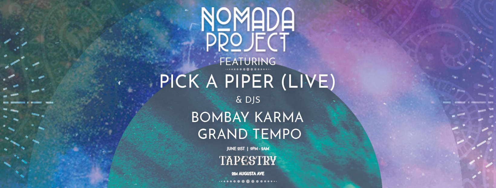 Nomada Project: Pick a Piper (live), Bombay Karma & Grand Tempo at Tapestry, Toronto