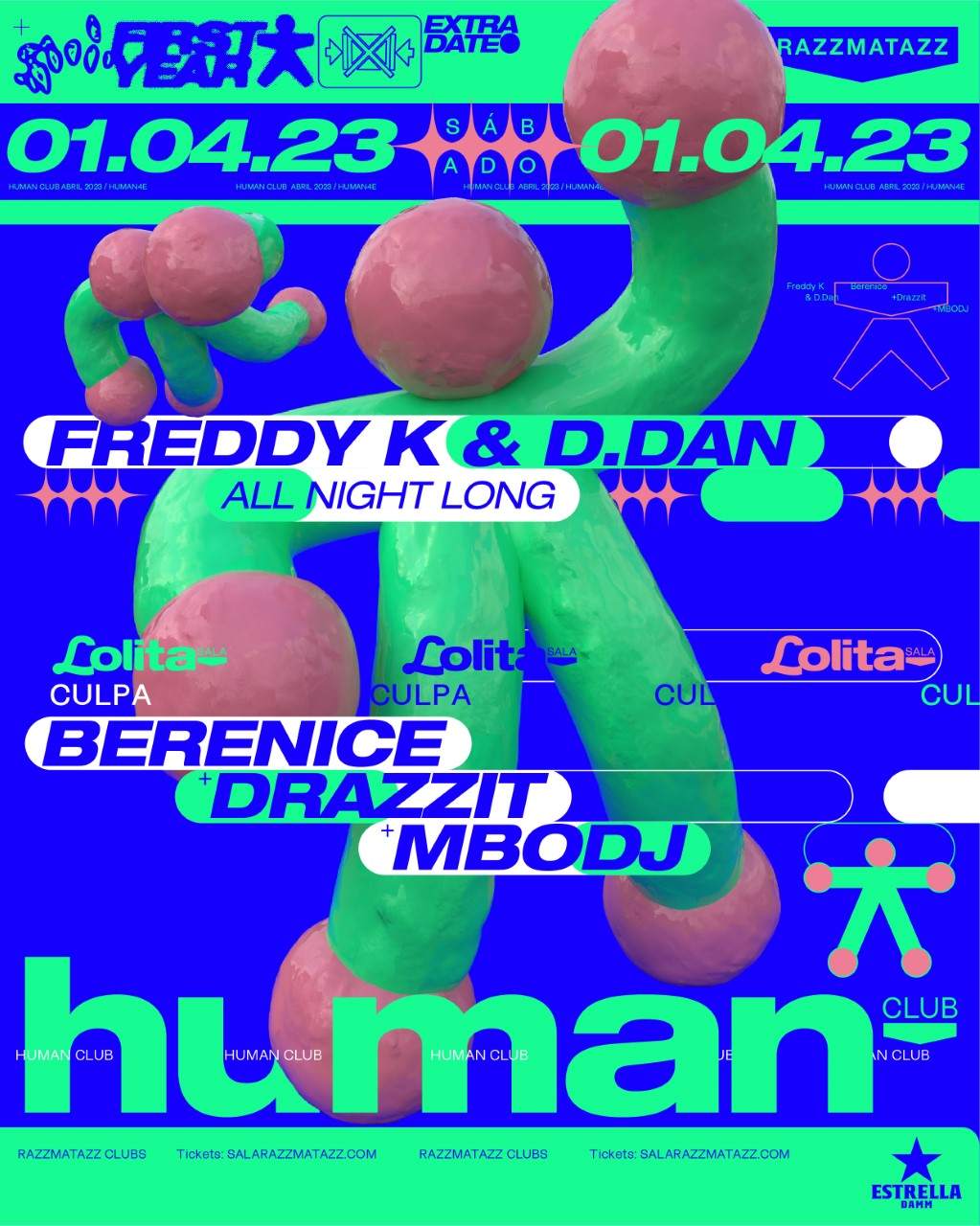 HUMAN presents: Freddy K & D.Dan ALL NIGHT LONG at Human Club, Barcelona