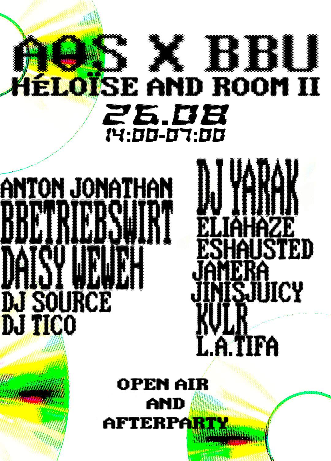 THE AOS X BBU OPEN AIR + AFTERPARTY (17H HOURS) W/ DJ YARAK em PAL ...