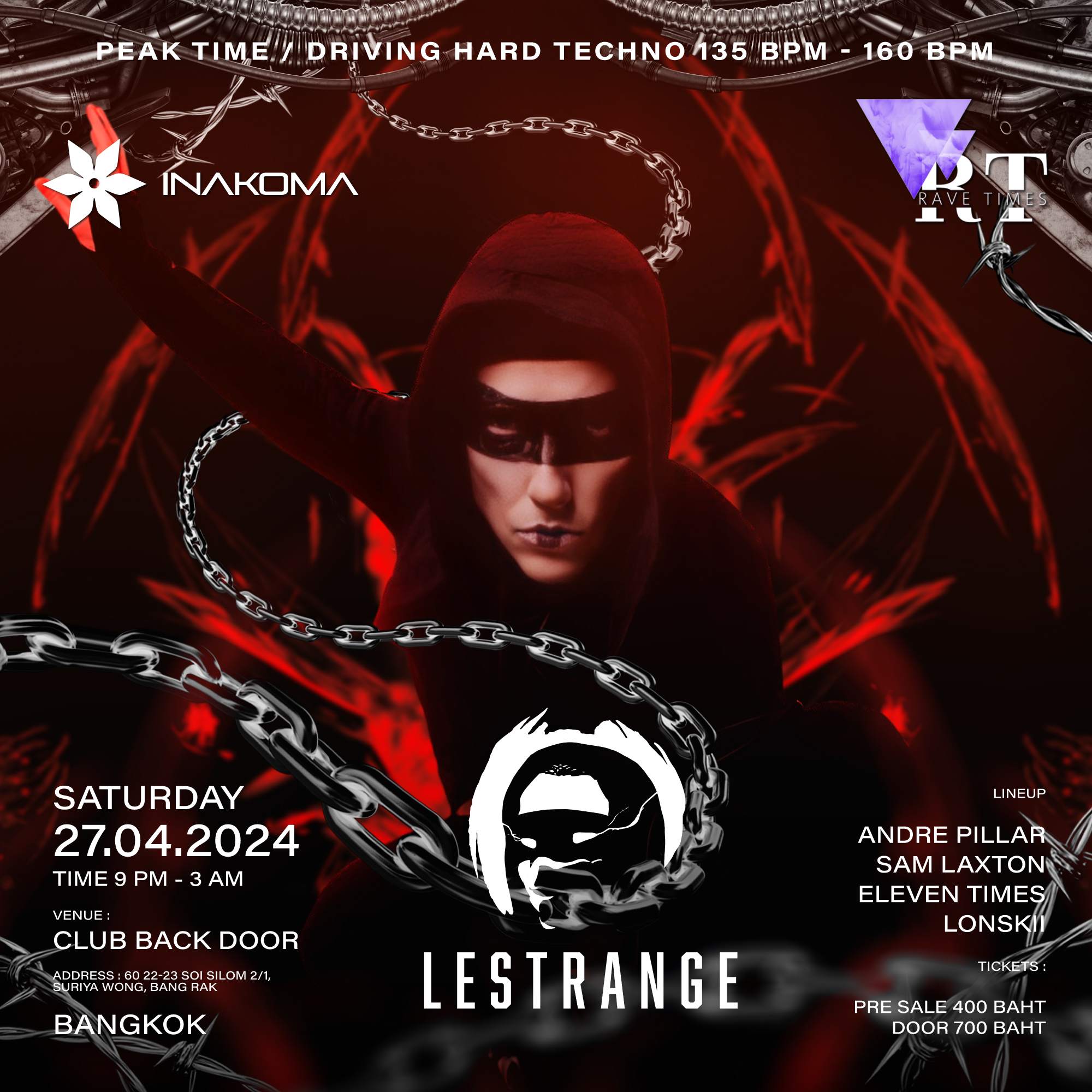 LE STRANGE - Driving & Hard Techno, Bangkok CBD Club - Inakoma, Rave ...
