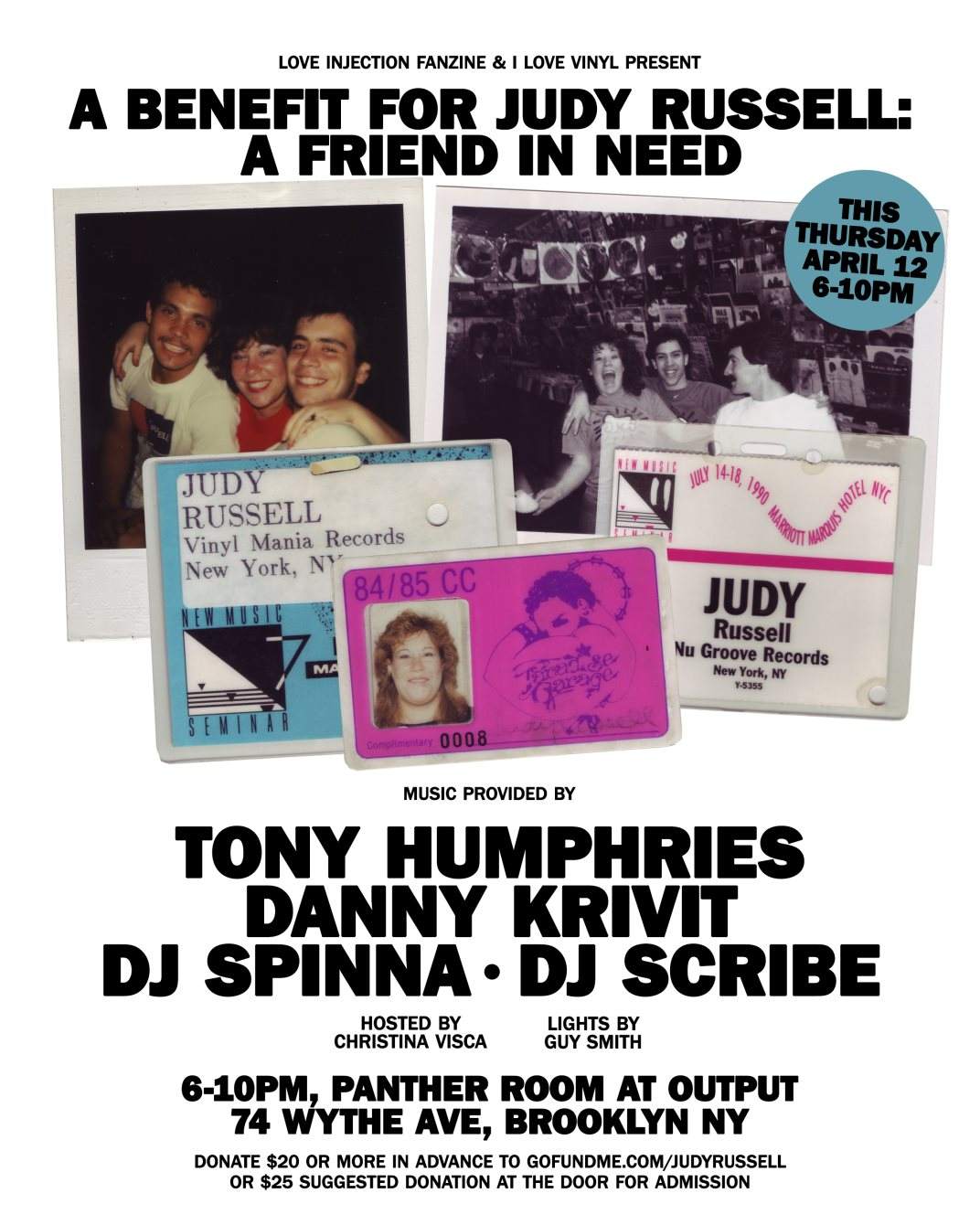 A Benefit for Judy Russell: A Friend In Need en Output, New York City