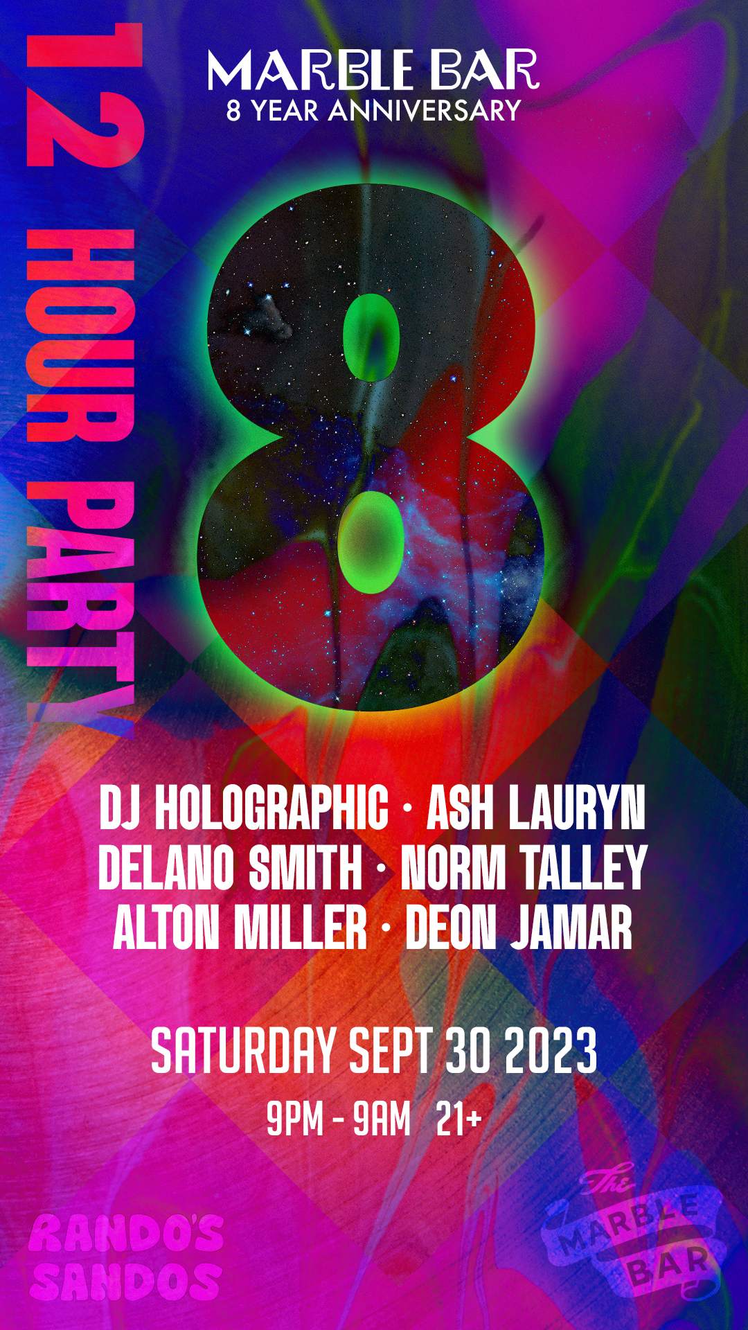 Marble Bar 8 Year Anniversary 12 Hour Party with DJ Holographic and Ash ...