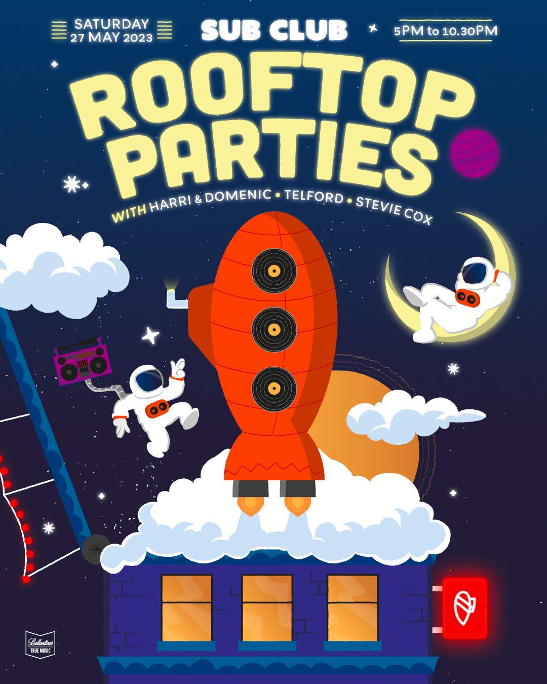 Sub Club Roof Party #1 • Harri & Domenic + Telford + Stevie Cox • 5pm ...