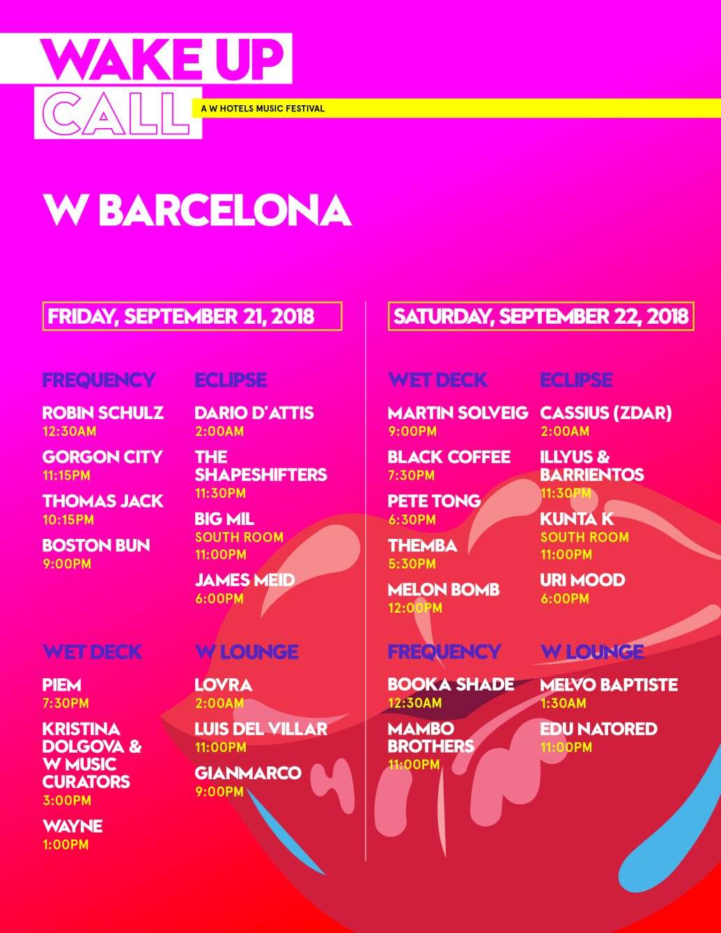 Wake Up Call - A W Hotels Music Festival en W Barcelona, Barcelona