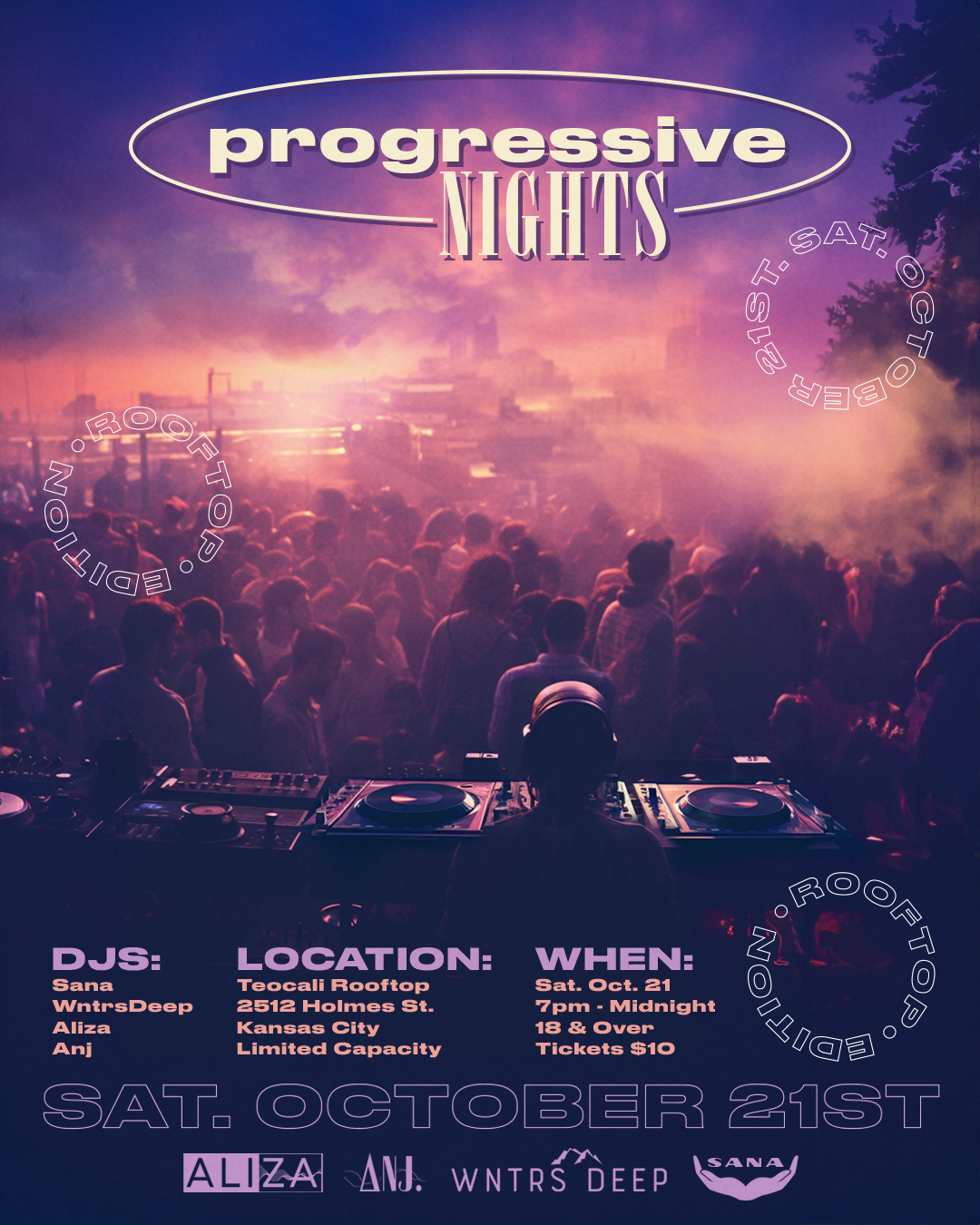 Progressive Nights- Rooftop Edition-Anj,Aliza,Sana,WntrsDeep at Teocali, Missouri
