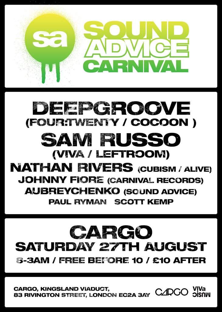 Sound Advice presents Deepgroove and Sam Russo at Cargo, London