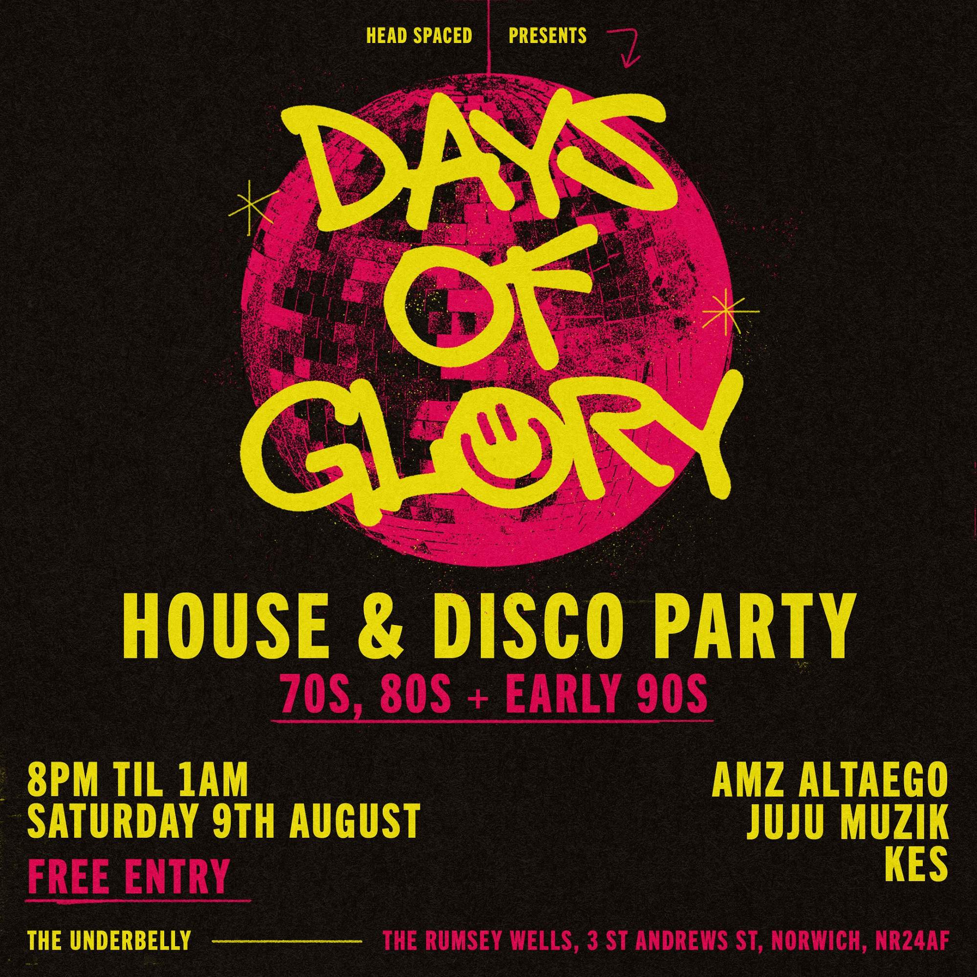 Days of Glory: 70s/80s/Early 90s House + Disco Basement Party at The ...