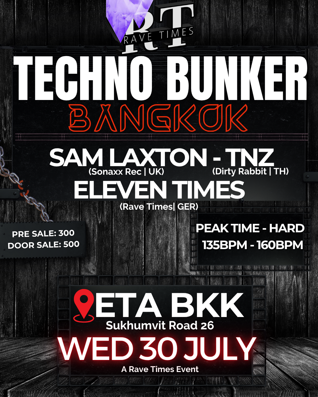 Techno Bunker with Sam Laxton (Sonaxx), by Rave Times at ETA, Bangkok