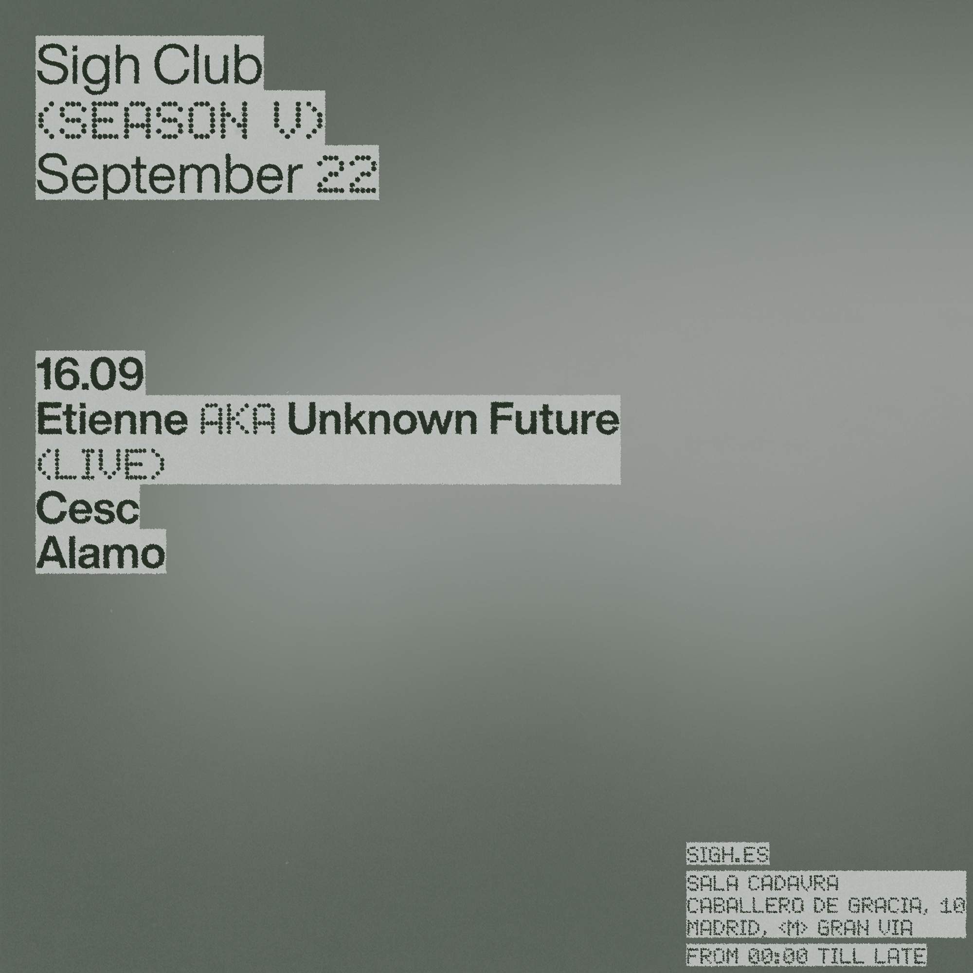 Unknown Future (AKA Etienne) Live at Cadavra, Madrid