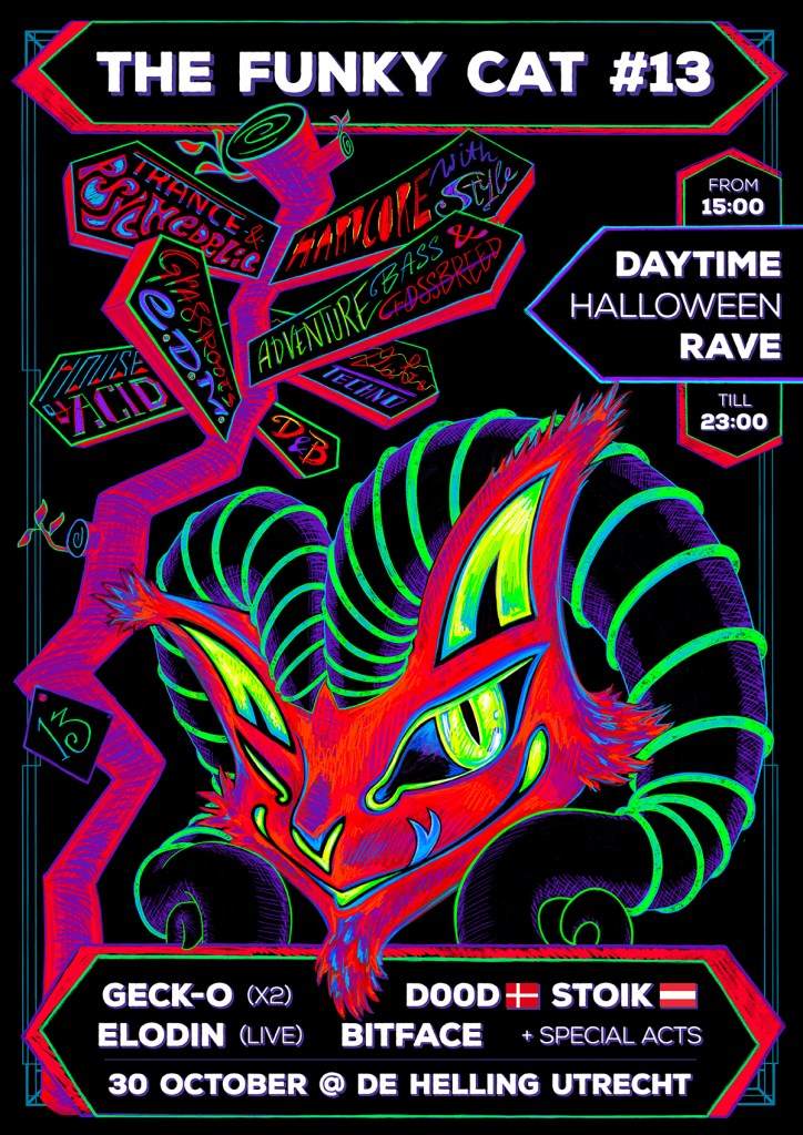The Funky Cat #13 Daytime Rave en De Helling, Utrecht