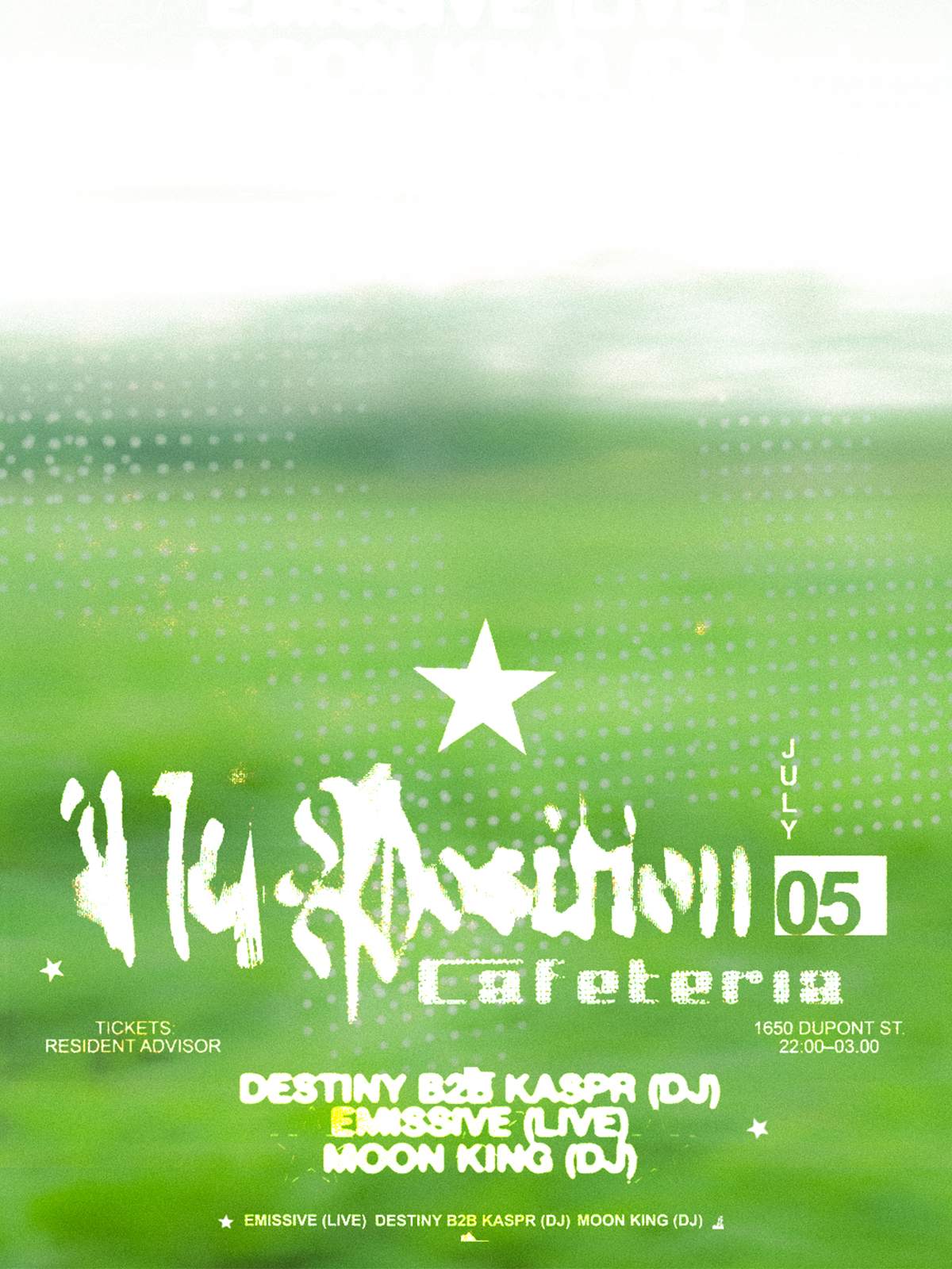 Nu-Position x Cafeteria: Destiny (MTL) B2B Kaspr, Emissive (Live), Moon King (DJ) at Cafeteria ...