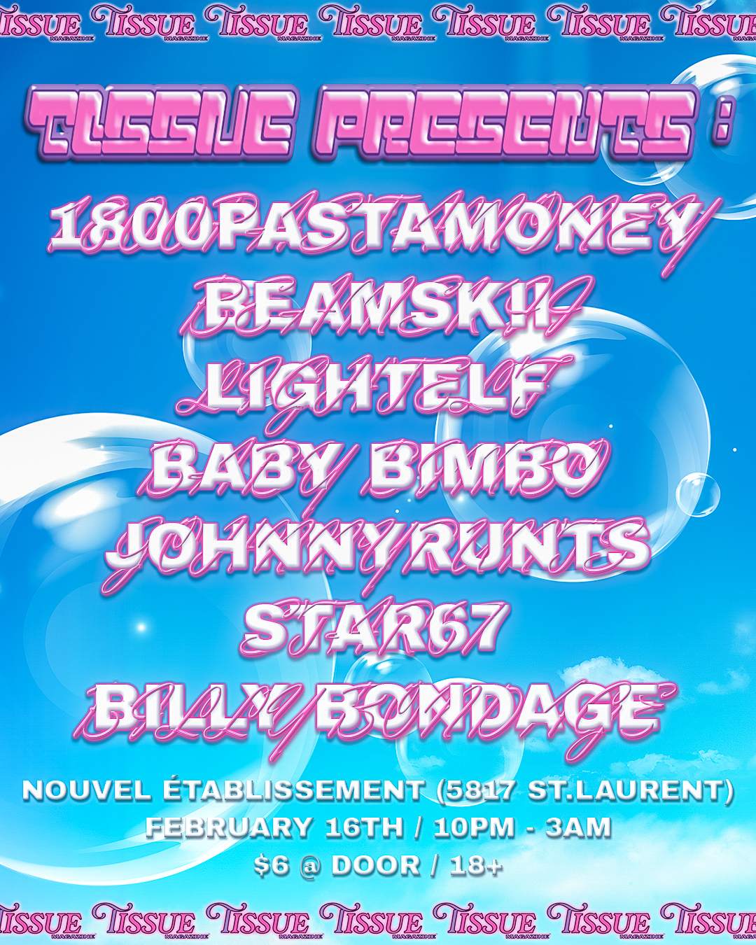 Tissue presents at Nouvel Établissement, Montreal