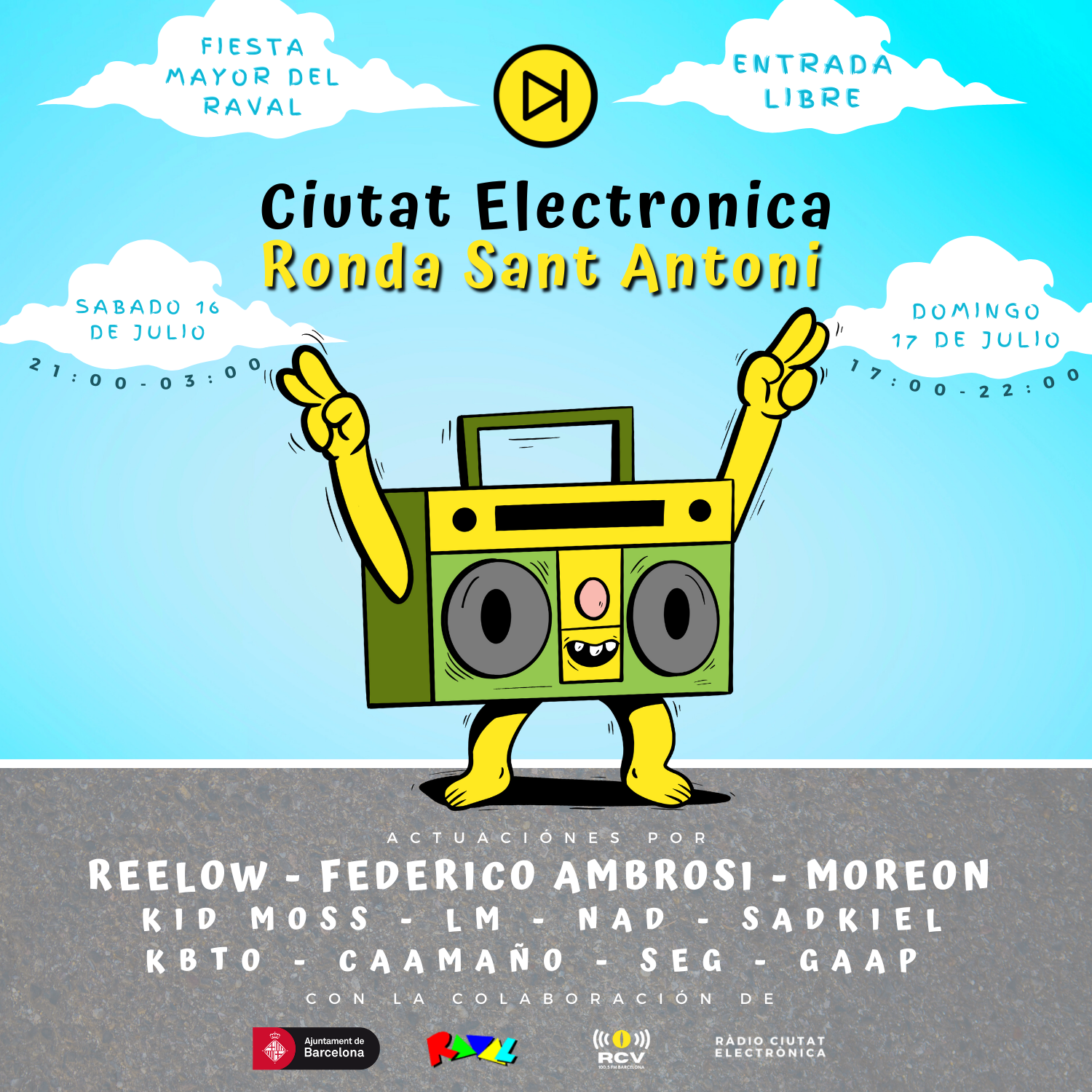 Ciutat Electronica pres. Moreon, Kid Moss, LM, Sadkiel, SEG at TBA ...