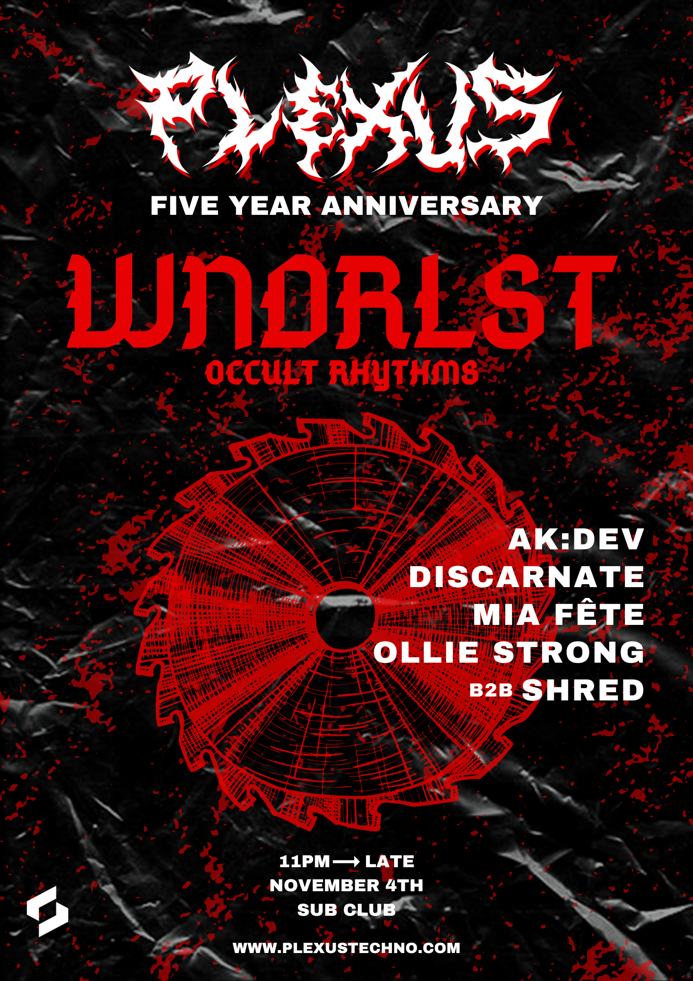 PLEXUS 5th Birthday - WNDRLST (NL) [Occult Rhythms] at Sub Club ...