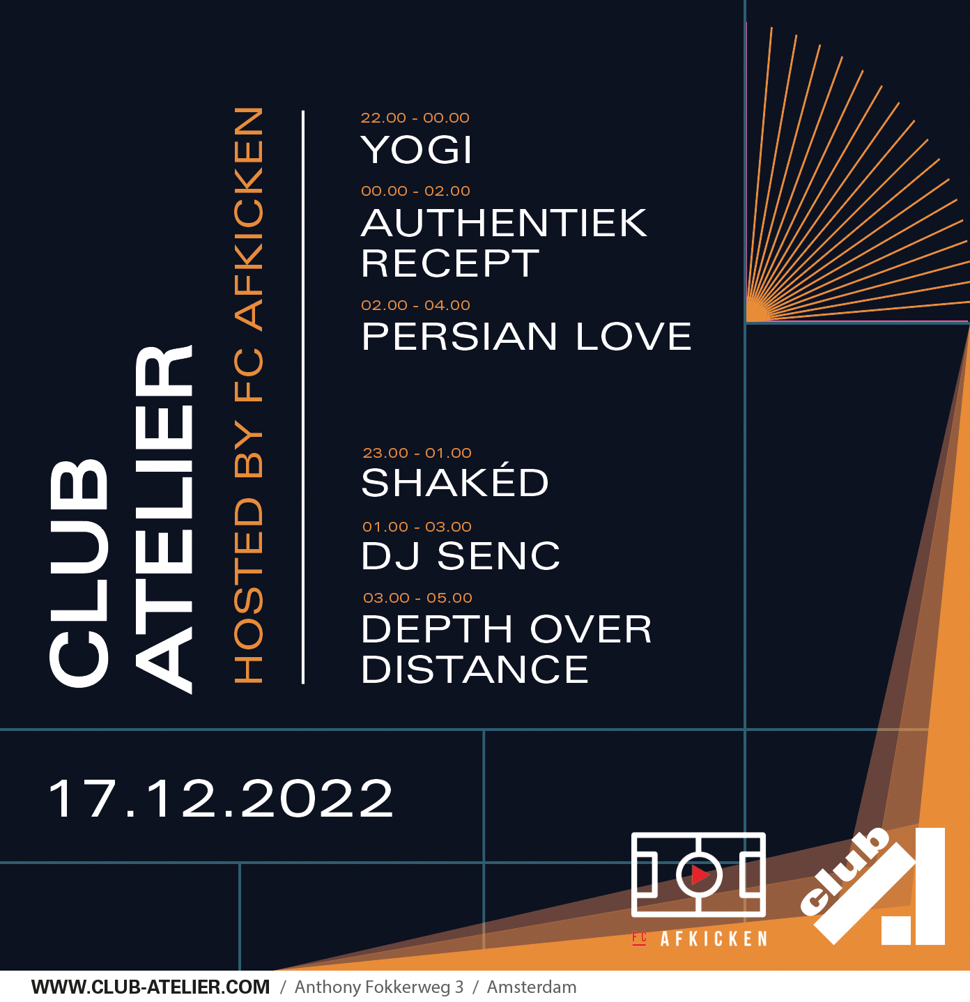 Club Atelier hosted by FC Afkicken at Club Atelier, Amsterdam