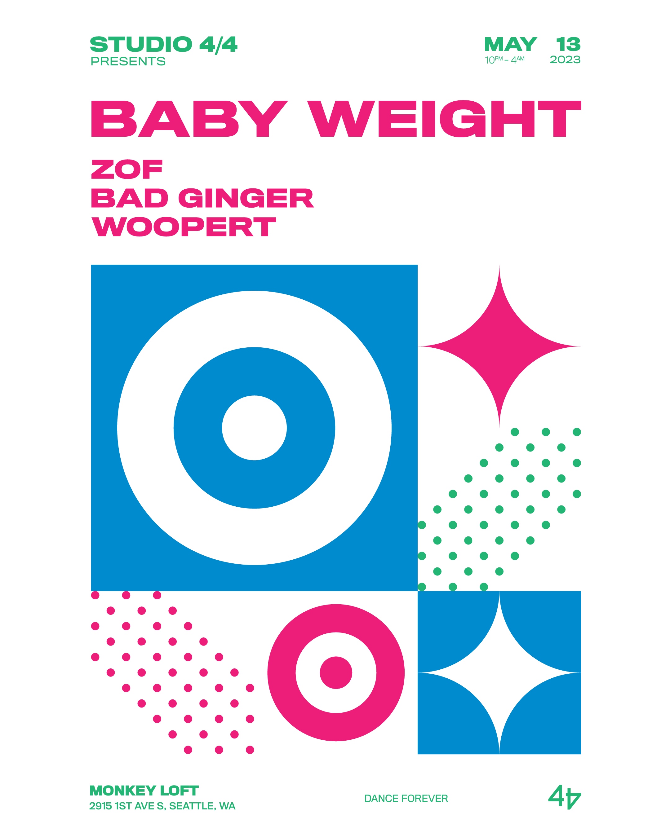 Studio 4/4 presents Baby Weight a The Monkey Loft, Seattle