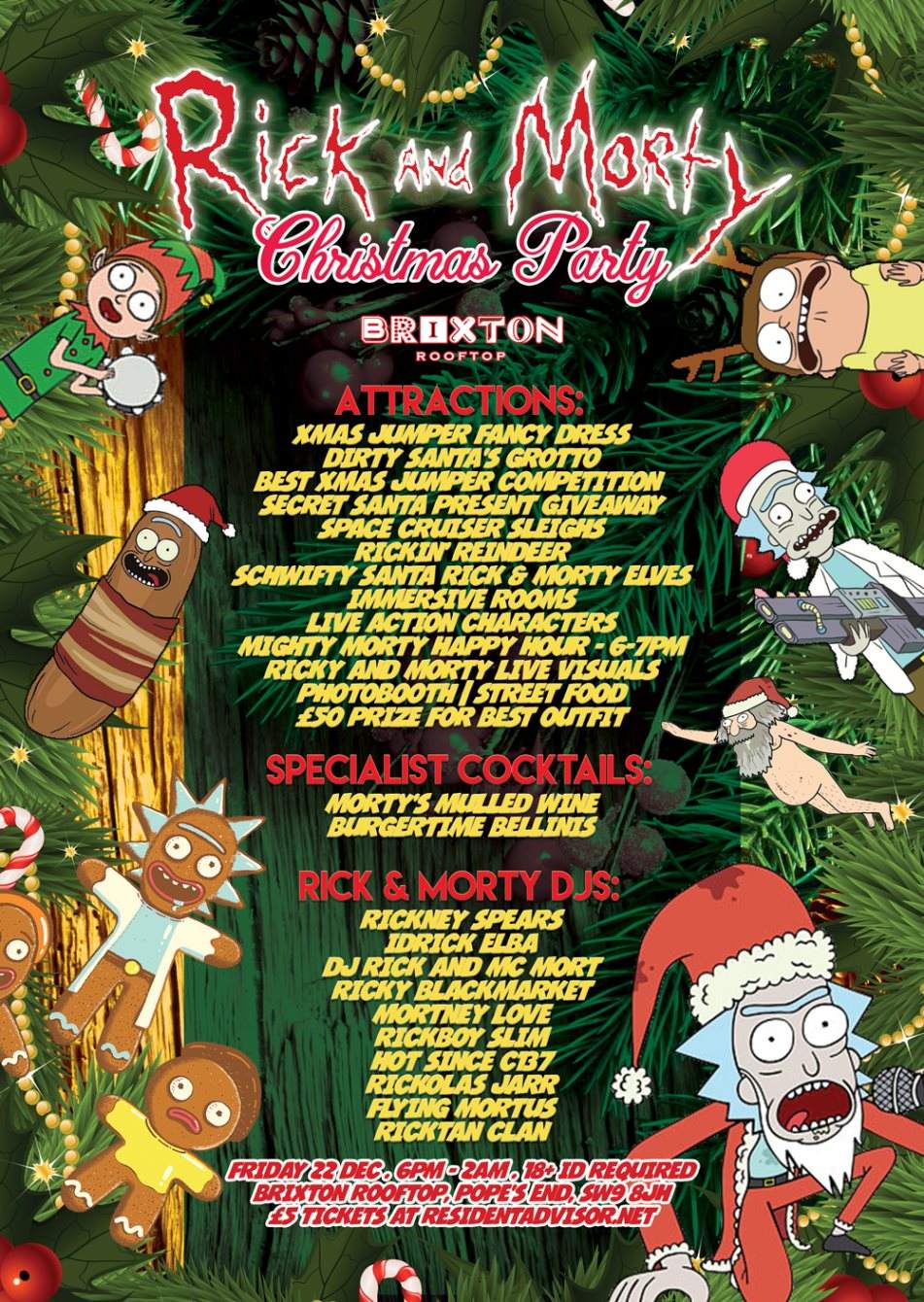 Rick & Morty Xmas House Party at Brixton Rooftop, London