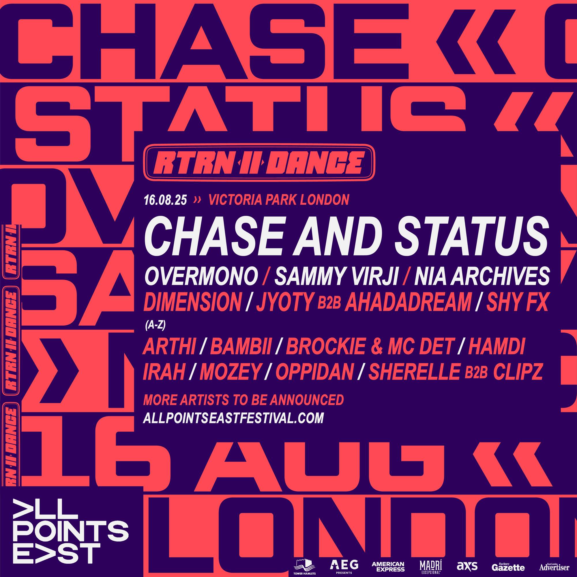 Chase & Status: RTRN II DANCE at All Points East at Victoria Park, London
