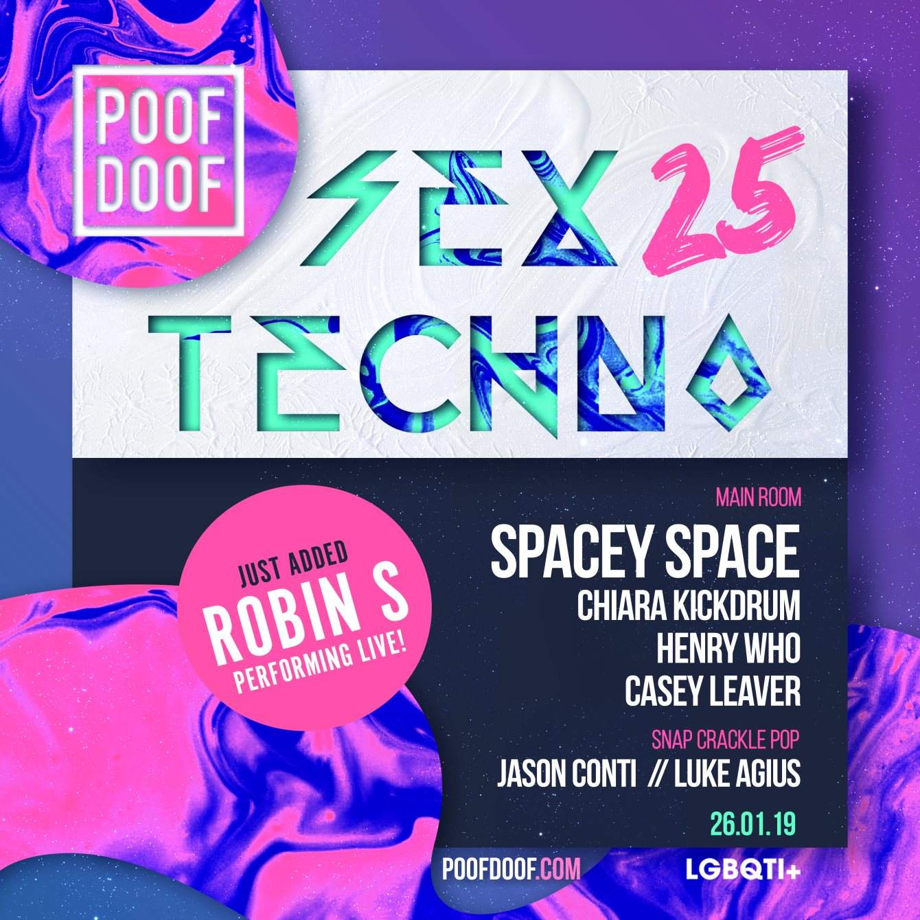 Poof Doof: SEX Techno with Robin S (Live) bei Chasers Nightclub, Melbourne