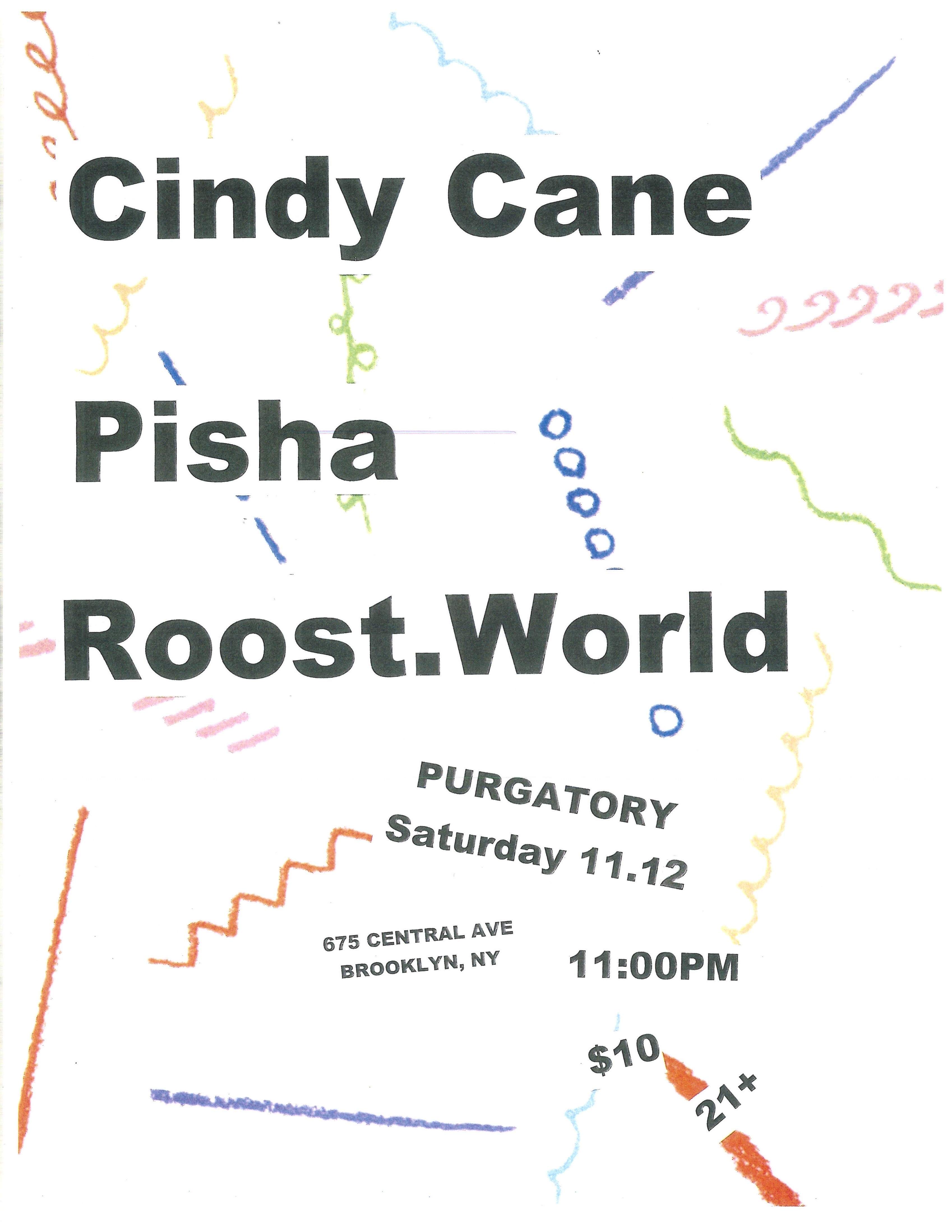 Roost.World, Pisha, and Cindy Cane at Purgatory, New York City