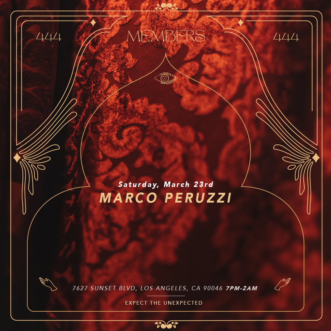 Marco Peruzzi at Members, Los Angeles