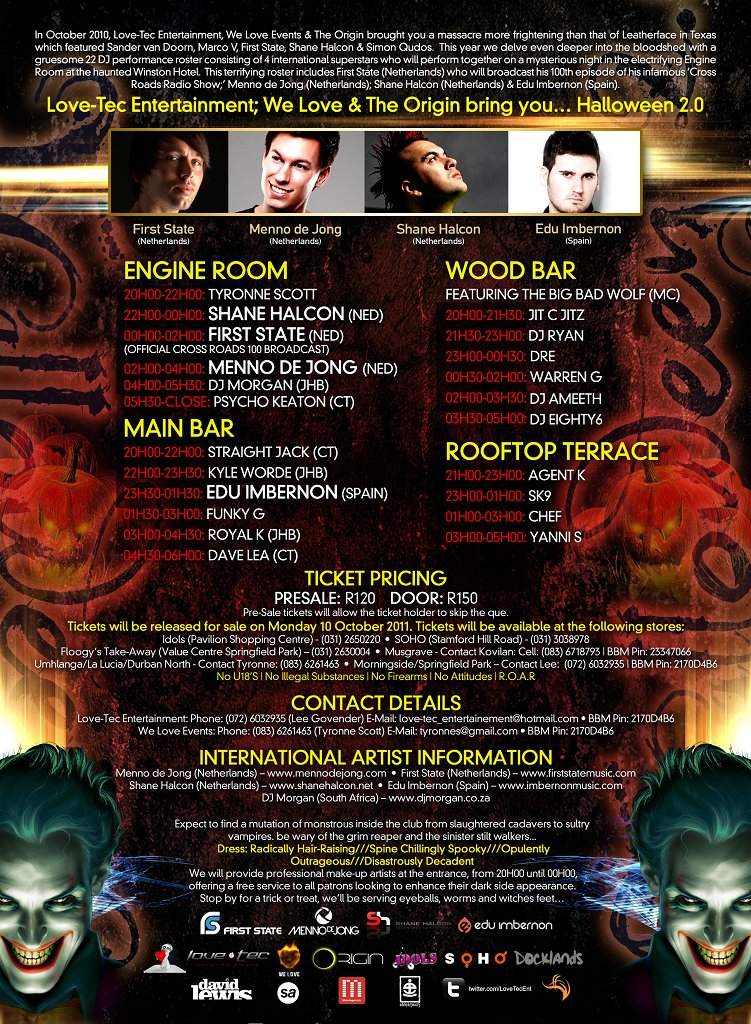 Halloween 2.0 feat Menno De Jong, First State & Shane Halcon en Origin ...