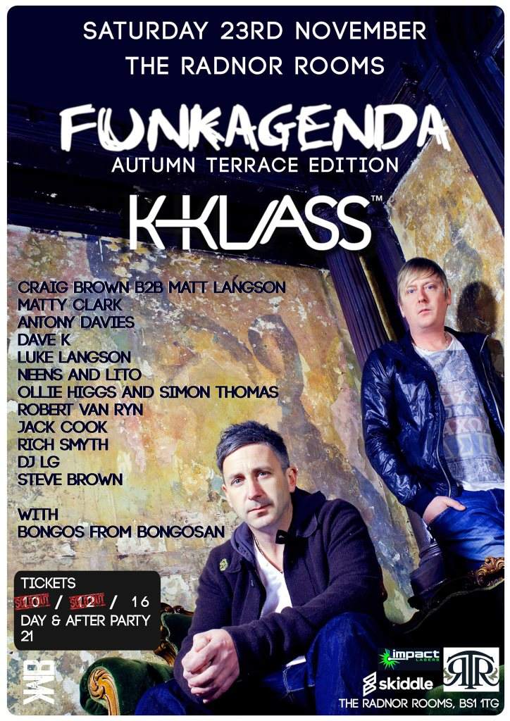 Funkagenda's Autumn Terrace Party with K-Klass en The Radnor Rooms, Bristol