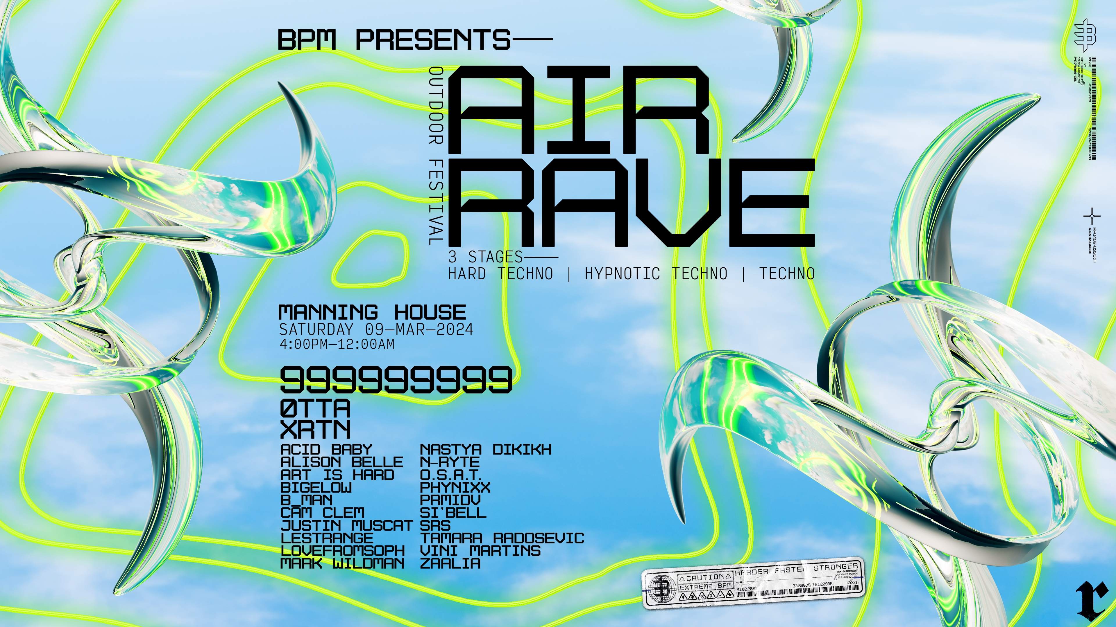 AIR RAVE Ft. 999999999, ØTTA, XRTN at Manning Bar, Sydney