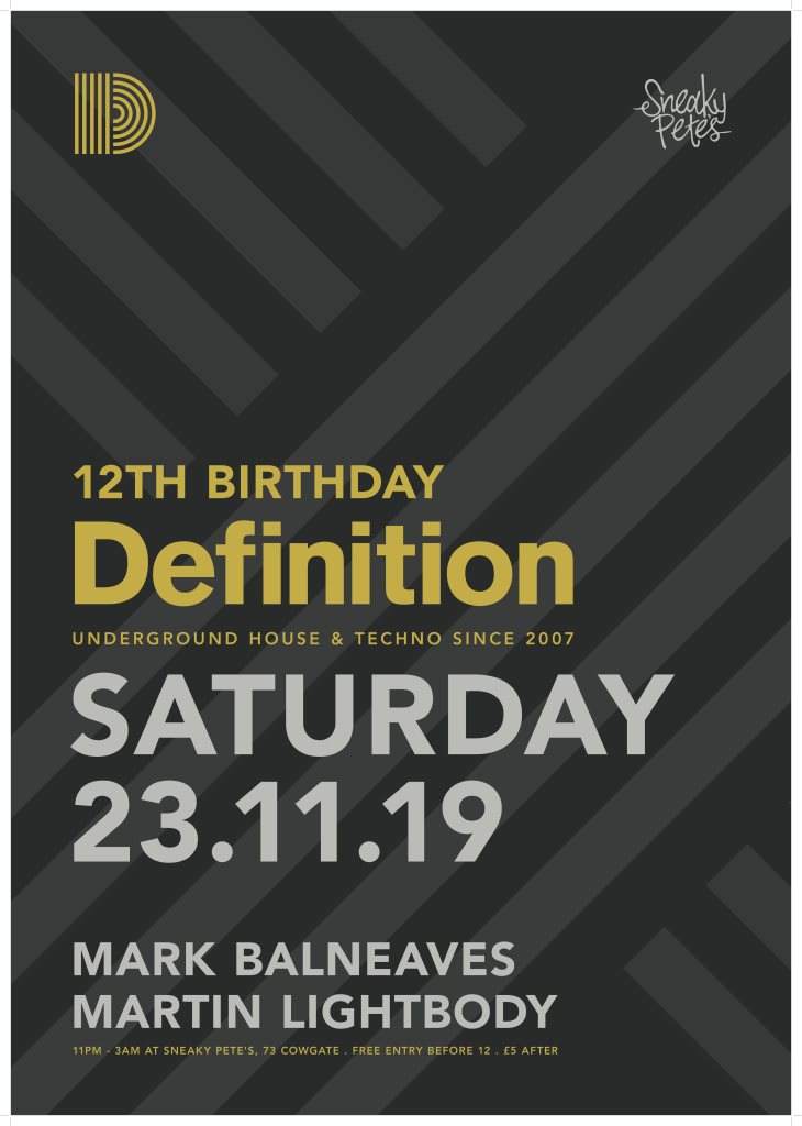 Definition - Underground House & Techno Since 2007 - 12th Birthday at ...