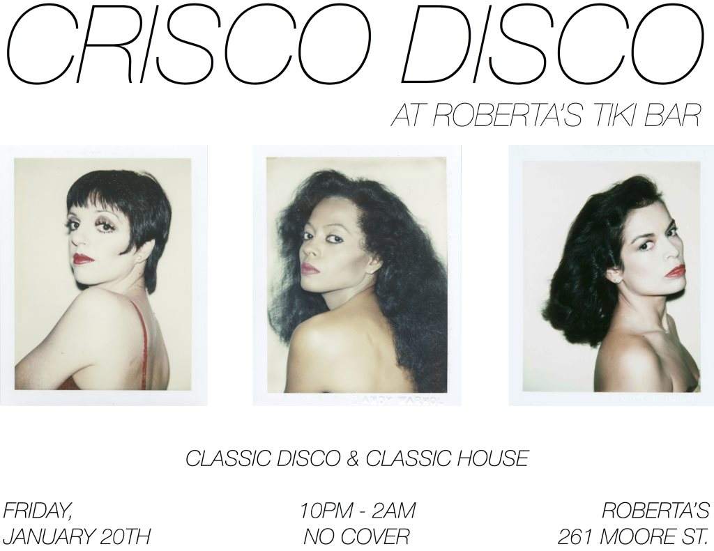 Crisco Disco en Roberta's Tiki Bar, New York City